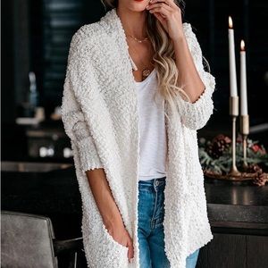 Jackets & Coats | Fuzzy Knit Oversized Popcorn Knit Cardigan Sweater ...